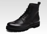 China Black / Brown Men'S Leather Brogue Ankle Boots Pointed Toe Fashion Style for sale