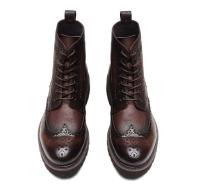 China Black / Brown Men'S Leather Brogue Ankle Boots Pointed Toe Fashion Style for sale
