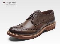 China Handmade Burnished Mens Formal Leather Shoes , Bespoke Mens Brown Lace Up Dress Shoes for sale