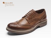 China Handmade Burnished Mens Formal Leather Shoes , Bespoke Mens Brown Lace Up Dress Shoes for sale