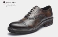 China Woven Formal Mens Leather Dress Shoes Elegant Goodyear Welted Shoes With Two Cap Toe for sale