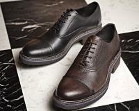 China Woven Formal Mens Leather Dress Shoes Elegant Goodyear Welted Shoes With Two Cap Toe for sale