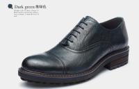 China Woven Formal Mens Leather Dress Shoes Elegant Goodyear Welted Shoes With Two Cap Toe for sale