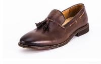 China Lace Up Flat Heel Mens Slip On Sneakers High Top / Low Cut Soft Leather Sneakers for sale