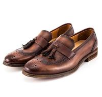 China Spring / Autumn Brown Mens Woven Leather Slip On Shoes For Party for sale