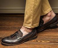 China Spring / Autumn Brown Mens Woven Leather Slip On Shoes For Party for sale
