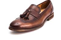 China Spring / Autumn Brown Mens Woven Leather Slip On Shoes For Party for sale