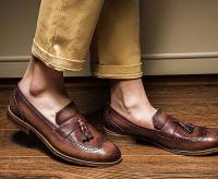 China Spring / Autumn Brown Mens Woven Leather Slip On Shoes For Party for sale