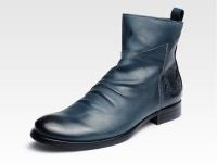 China Round Toe Mens Ankle Boots Genunine Leather Casual Mens Elevator Boots for sale