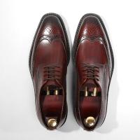China Derby Style Mens Brown Lace Up Shoes Flat Mens Woven Leather Slip On Shoes for sale