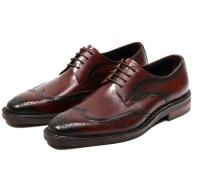 China Derby Style Mens Brown Lace Up Shoes Flat Mens Woven Leather Slip On Shoes for sale