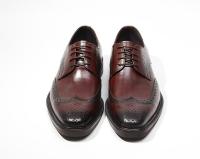 China Derby Style Mens Brown Lace Up Shoes Flat Mens Woven Leather Slip On Shoes for sale