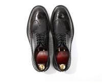 China Brand Italian Mens Leather Shoes Flats Footwear Black Slip On Dress Shoes for sale