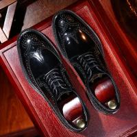 China Brand Italian Mens Leather Shoes Flats Footwear Black Slip On Dress Shoes for sale