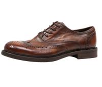China Branded Design Mens Leather Dress Shoes Pointed Toe Oxford Brown Lace Up Dress Shoes for sale