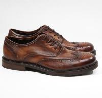 China Branded Design Mens Leather Dress Shoes Pointed Toe Oxford Brown Lace Up Dress Shoes for sale