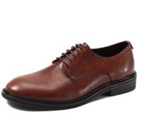 China Fashion Embossing Mens Leather Dress Shoes Brown Round Toe Standard Dance Shoes for sale