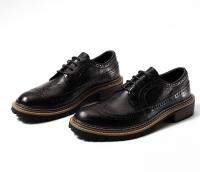 China Spring / Autumn Men's Casual Shoes  Round Toe Mens Black Leather Loafer Shoes for sale