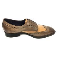 China Mens double monk dress shoes brogue detailing in waxy leather finishing for sale