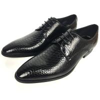 China Toe Mens Black Dress Shoes , Italian Handmade Plain Toe Dress Shoes Men 2018 for sale