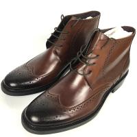 China Half Winter Brown Mens Leather Dress Boots , Favorable Fur One Snow Boots for sale