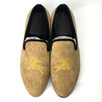 China Tassel Mens Velvet Loafers Embroidered With Rubber Outsole for sale
