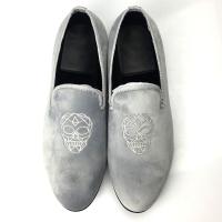 China Embroidered Slip On Velvet Loafers , Male High End Mens Loafers for sale