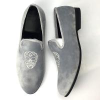China Embroidered Slip On Velvet Loafers , Male High End Mens Loafers for sale