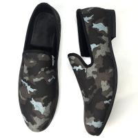 China Embroidered Mens Black Suede Loafers Shoes Luxury Sheepskin Dress Shoes for sale
