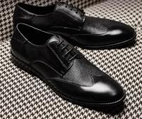 China Italian Design Genuine Mens Leather Dress Shoes , Customized Male Formal Shoes for sale
