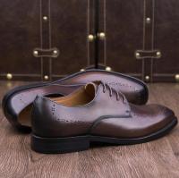 China Brown Brogues Summer Mens Leather Dress Shoes With Square Toe , Modern Design for sale