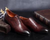 China Fashion Men Formal Dress Shoes , Brogue Hidden High Heel Leather Footwear For Mens for sale