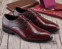 China Handmade Genuine Leather Men Dress Shoes , Casual Leather Shoes For Wedding Or Partying for sale