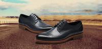 China Classic Style Derby Black Dress Up Shoes , Retro Men Dress Oxford Shoes for sale
