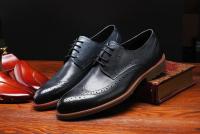 China Classic Style Derby Black Dress Up Shoes , Retro Men Dress Oxford Shoes for sale
