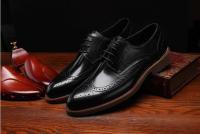 China Classic Style Derby Black Dress Up Shoes , Retro Men Dress Oxford Shoes for sale