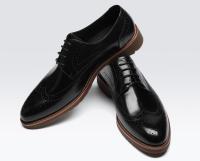 China Classic Style Derby Black Dress Up Shoes , Retro Men Dress Oxford Shoes for sale