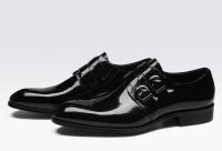 China Retro Brogue Men Formal Dress Shoes , Business Office Black Oxford Shoes for sale