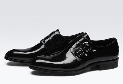 China Retro Brogue Men Formal Dress Shoes , Business Office Black Oxford Shoes for sale