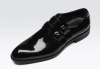 China Retro Brogue Men Formal Dress Shoes , Business Office Black Oxford Shoes for sale