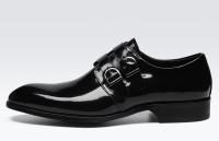 China Retro Brogue Men Formal Dress Shoes , Business Office Black Oxford Shoes for sale
