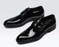 China Retro Brogue Men Formal Dress Shoes , Business Office Black Oxford Shoes for sale