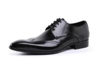 China Custom Brogue Brown Brush Off Leather Shoes Comfortable Dress For Men for sale