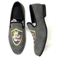 China Durable Comfort Full Grain Leather Loafers , Grey Hand Painted Loafers for sale