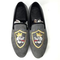 China Durable Comfort Full Grain Leather Loafers , Grey Hand Painted Loafers for sale