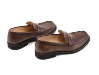 China Breathable Men Brown Penny Loafers , Genuine Leather Loafer Shoes for sale