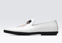 China Hand Painted Flat Soft Leather Loafers , Printed Mens Patterned Loafers for sale