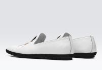 China Hand Painted Flat Soft Leather Loafers , Printed Mens Patterned Loafers for sale