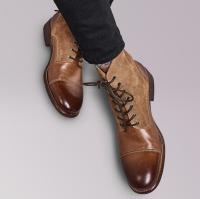 China Durable Fashion Colorful Winter Leather Mens Military Style Boots Waterproof for sale