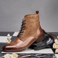 China Durable Fashion Colorful Winter Leather Mens Military Style Boots Waterproof for sale